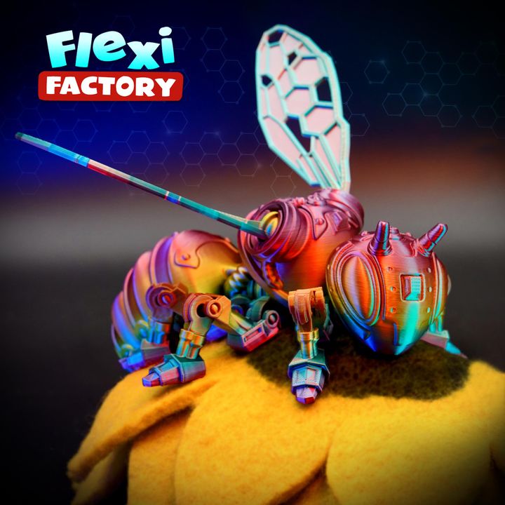 3D Printable Flexi Factory Cyber Bee by Flexi Factory